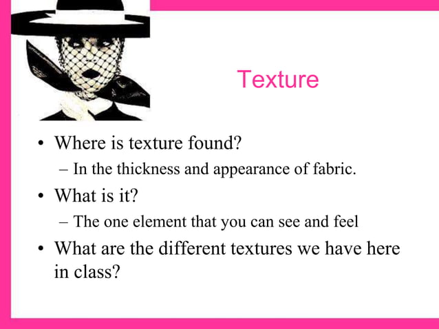 Texture in fashion | PPTX
