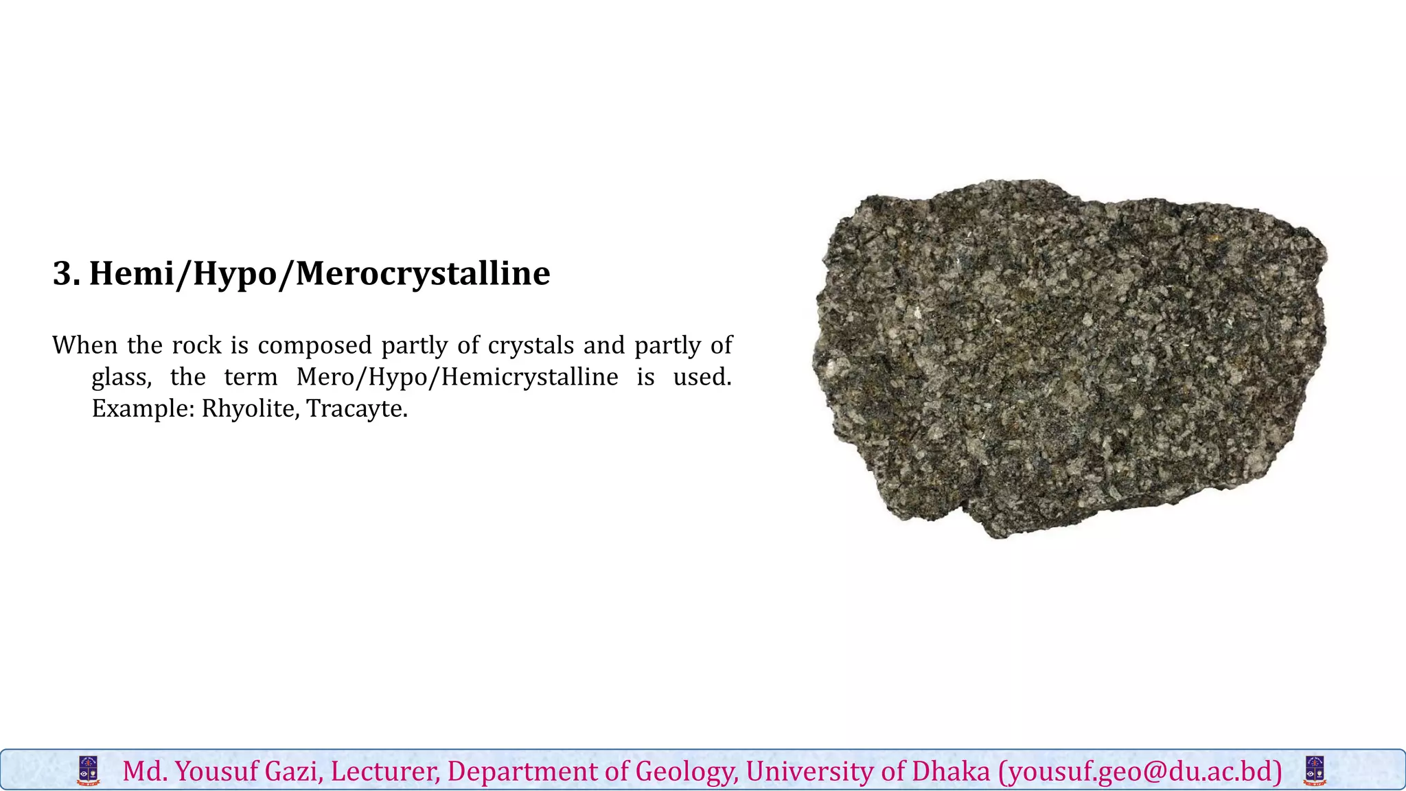 Textures of igneous rocks | PDF