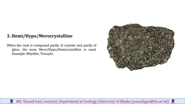 Textures of igneous rocks | PDF | Geology | Science