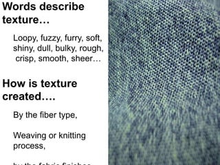Textures on fashion design | PPTX