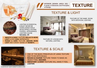 Texture- an element of interior design | PPTX