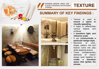 Texture- an element of interior design | PPTX