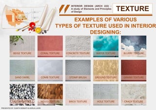 Texture- an element of interior design | PPTX