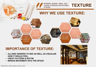 Texture- an element of interior design | PPTX