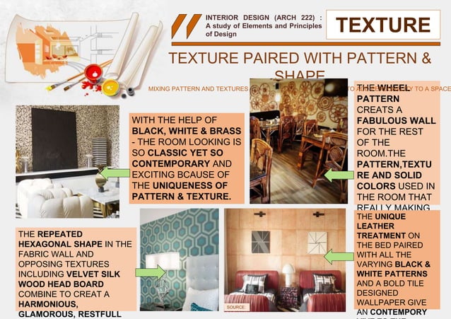 Texture- an element of interior design | PPTX