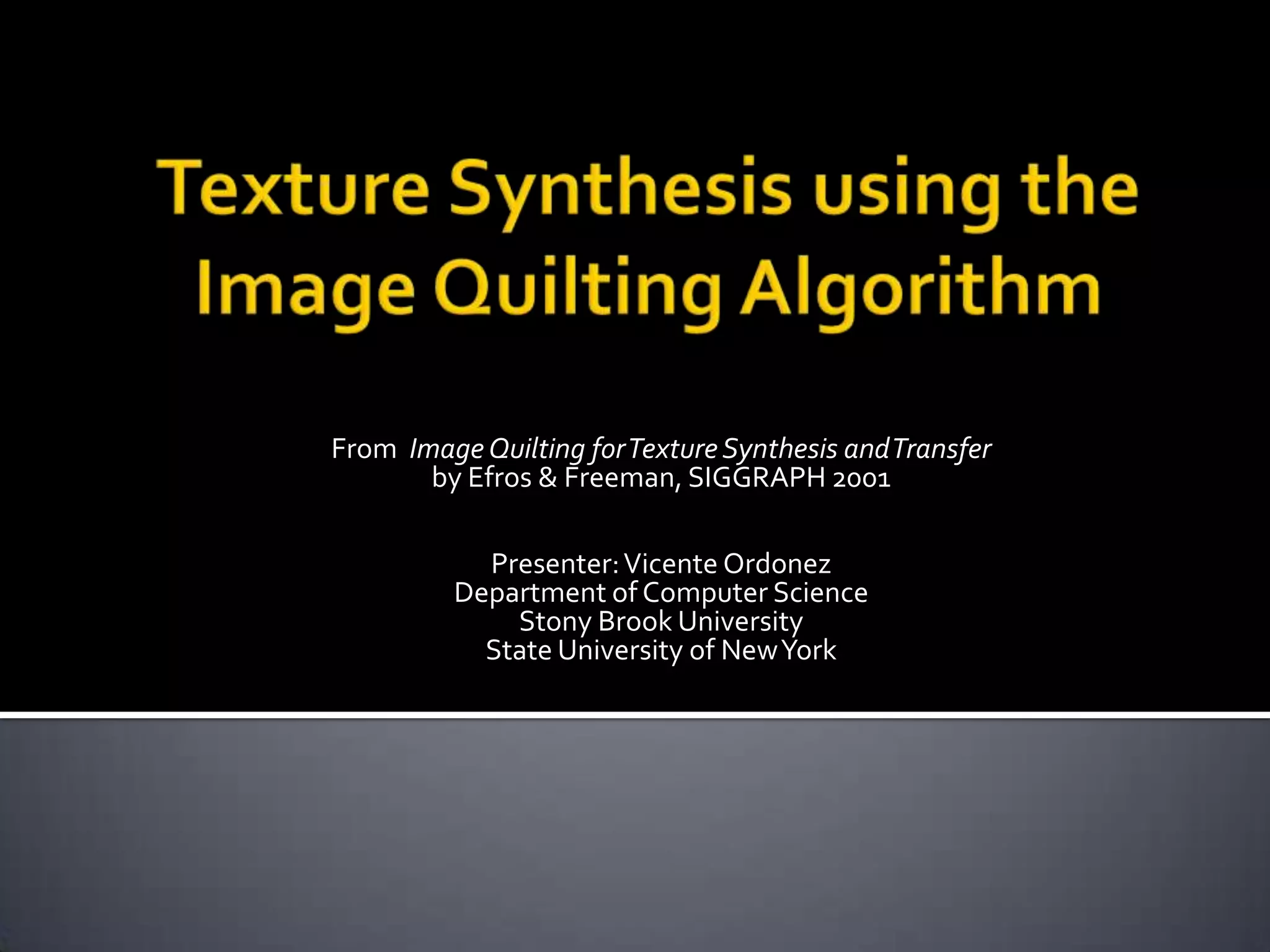 Texture Synthesis | PPTX