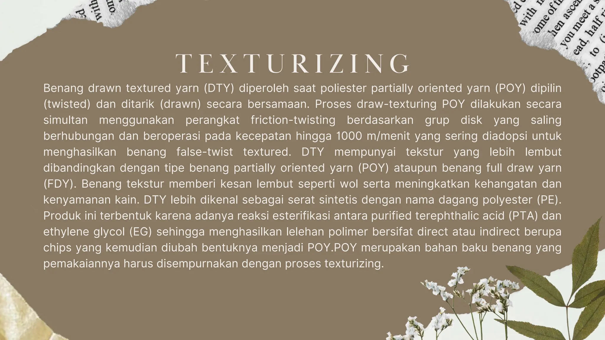 textile polyester fiber TEXTURIZING.pptx