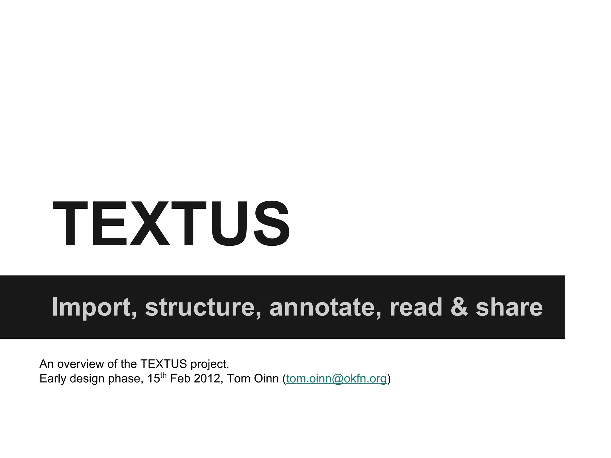 Textus Overview | PDF