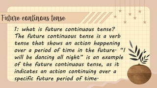 Future Continuous Tense (By Thea Simon & Chloe Gasang) | PDF