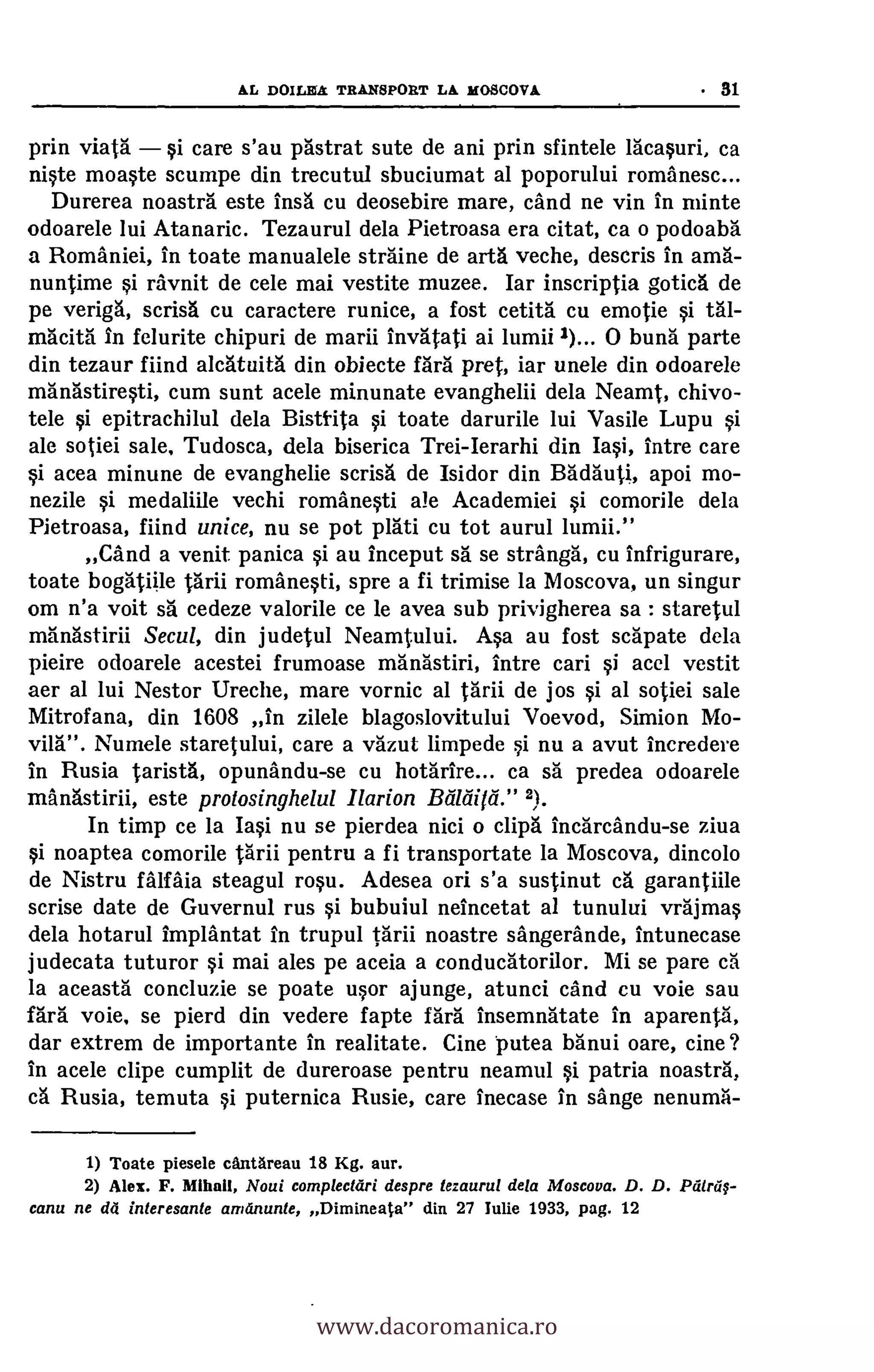 Tezaurul român de la Moscova - Mihai Gr. Romaşcanu | PDF