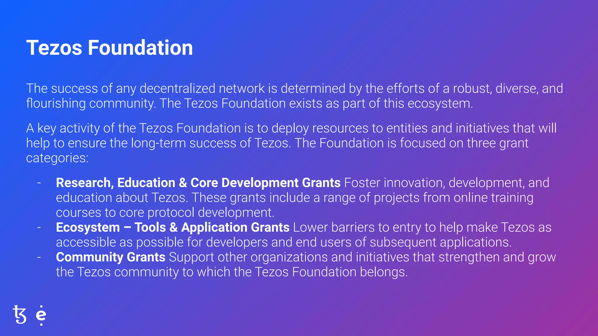 Tezos Ecosystem and Community