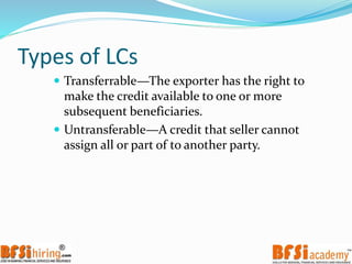 Trade Finance : Letter of credit | PPTX