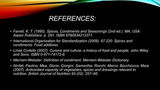 Health Benefits of Spices And Condiments | PPTX