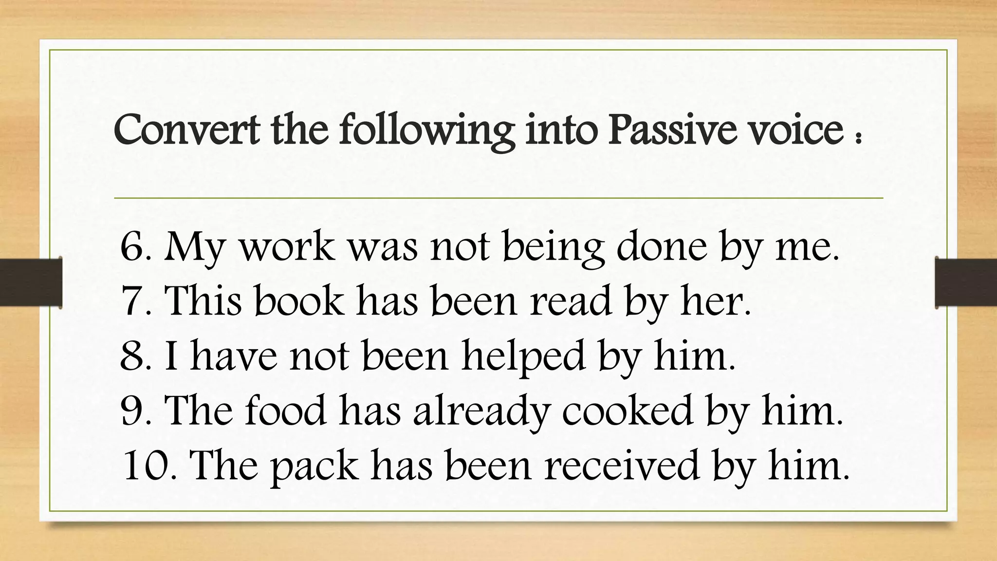 Active and Passive Voice | PPT