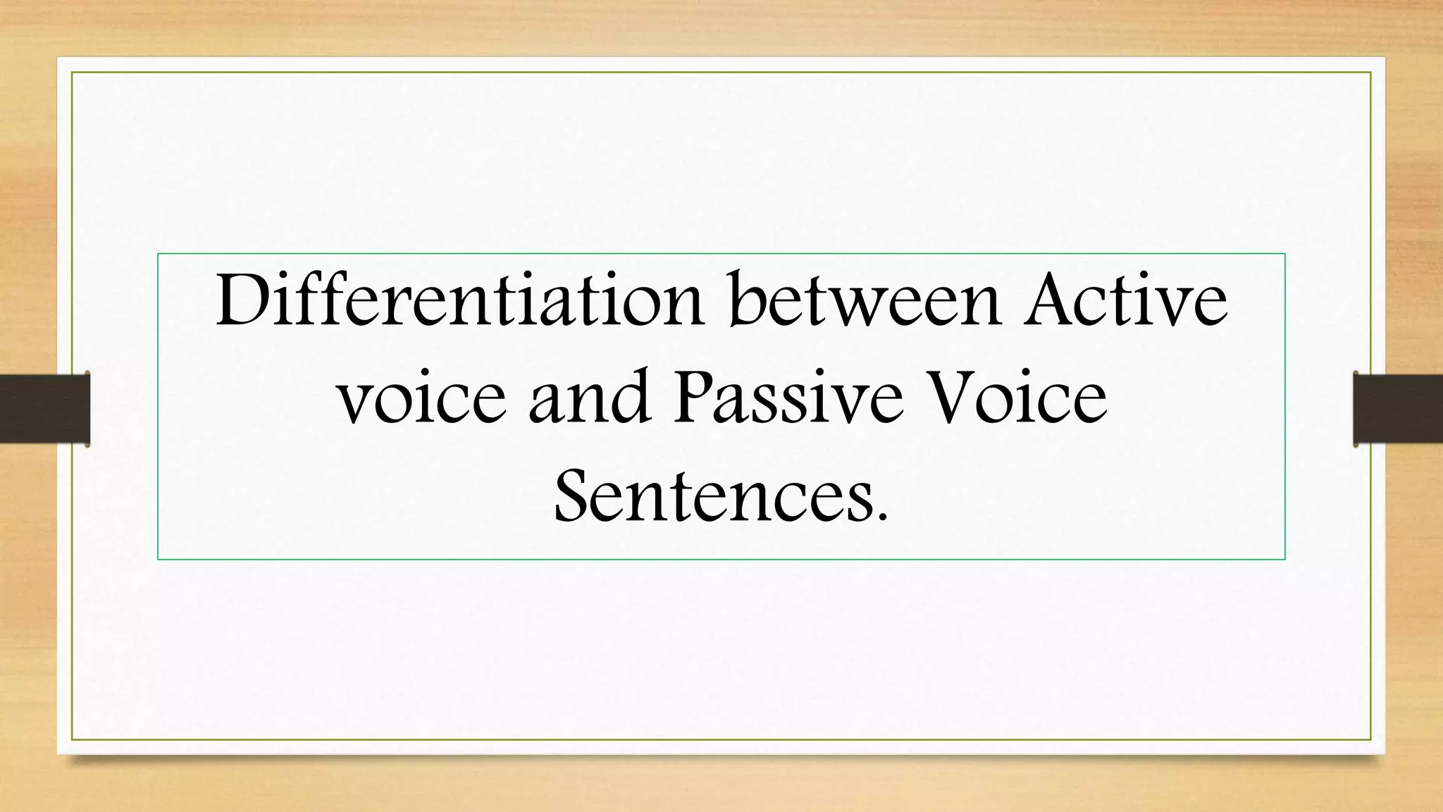 Active and Passive Voice | PPT