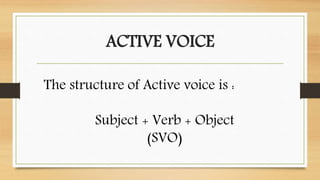 Active and Passive Voice | PPT