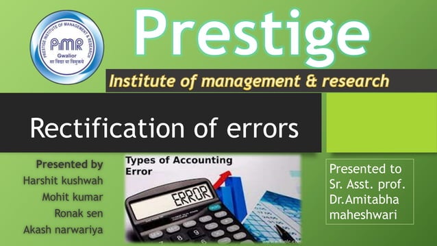 Rectification of errors | PPTX