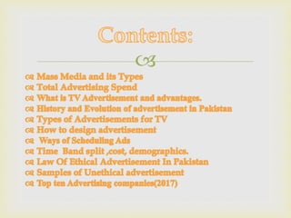 TV Advertisement in Pakistan | PPTX