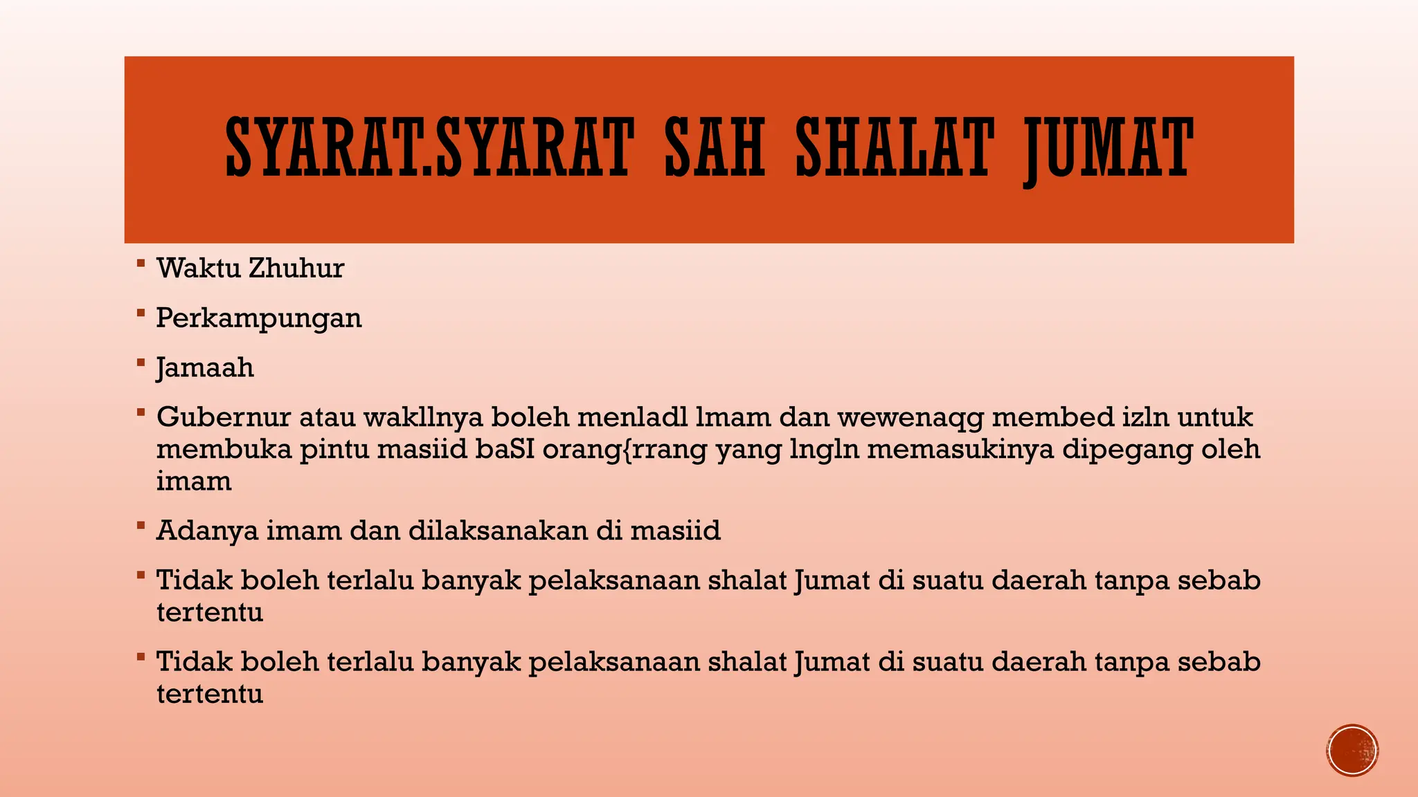 ppt fiqih tentang shalat jumat dan khotbah shalat jumat | PPTX