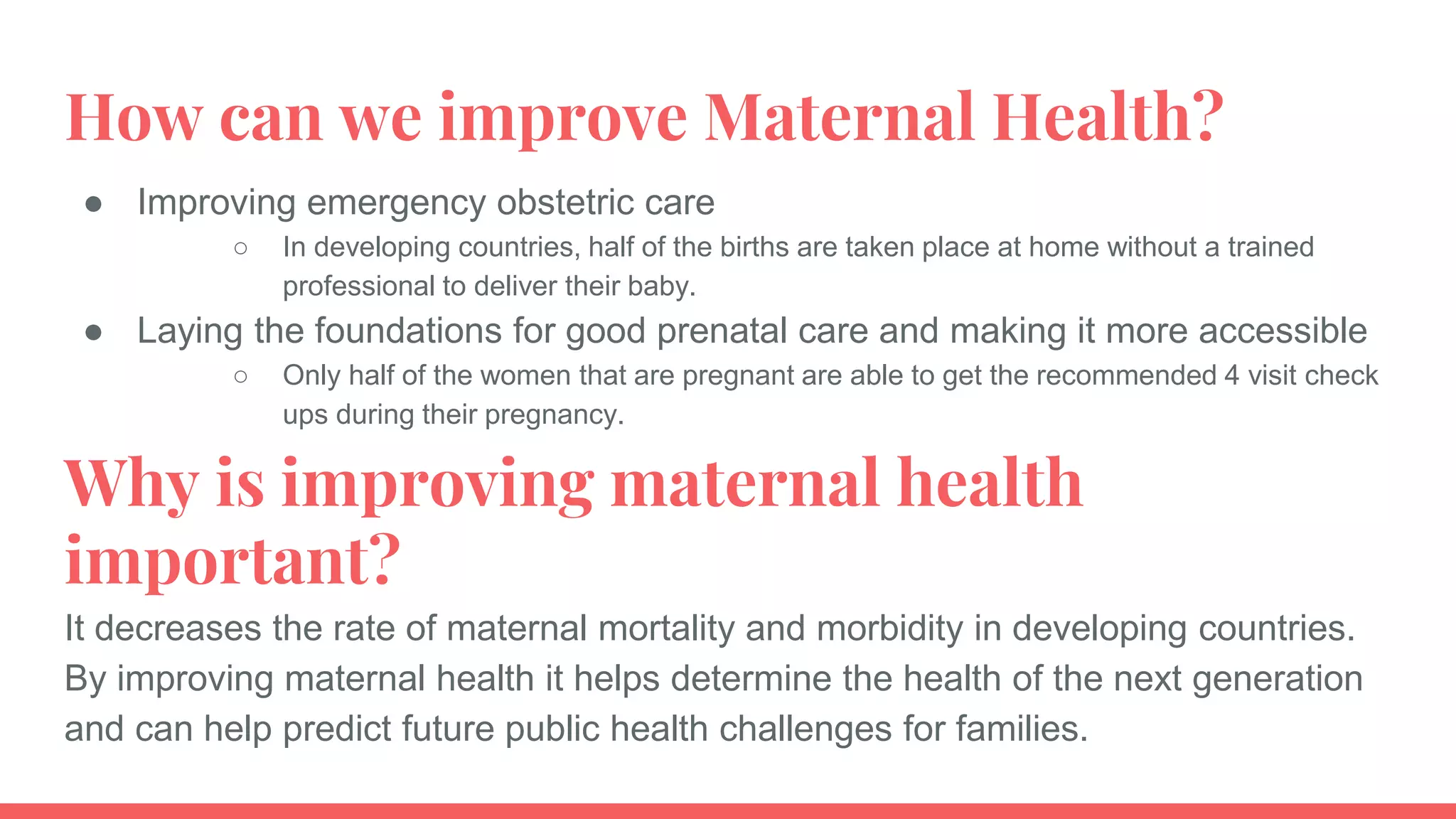 Improve maternal health | PPTX