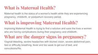 Improve maternal health | PPTX