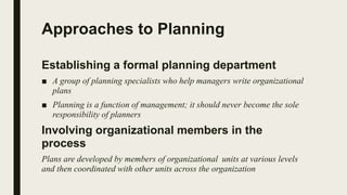 PLANNING & TYPES OF PLANNING | PPTX