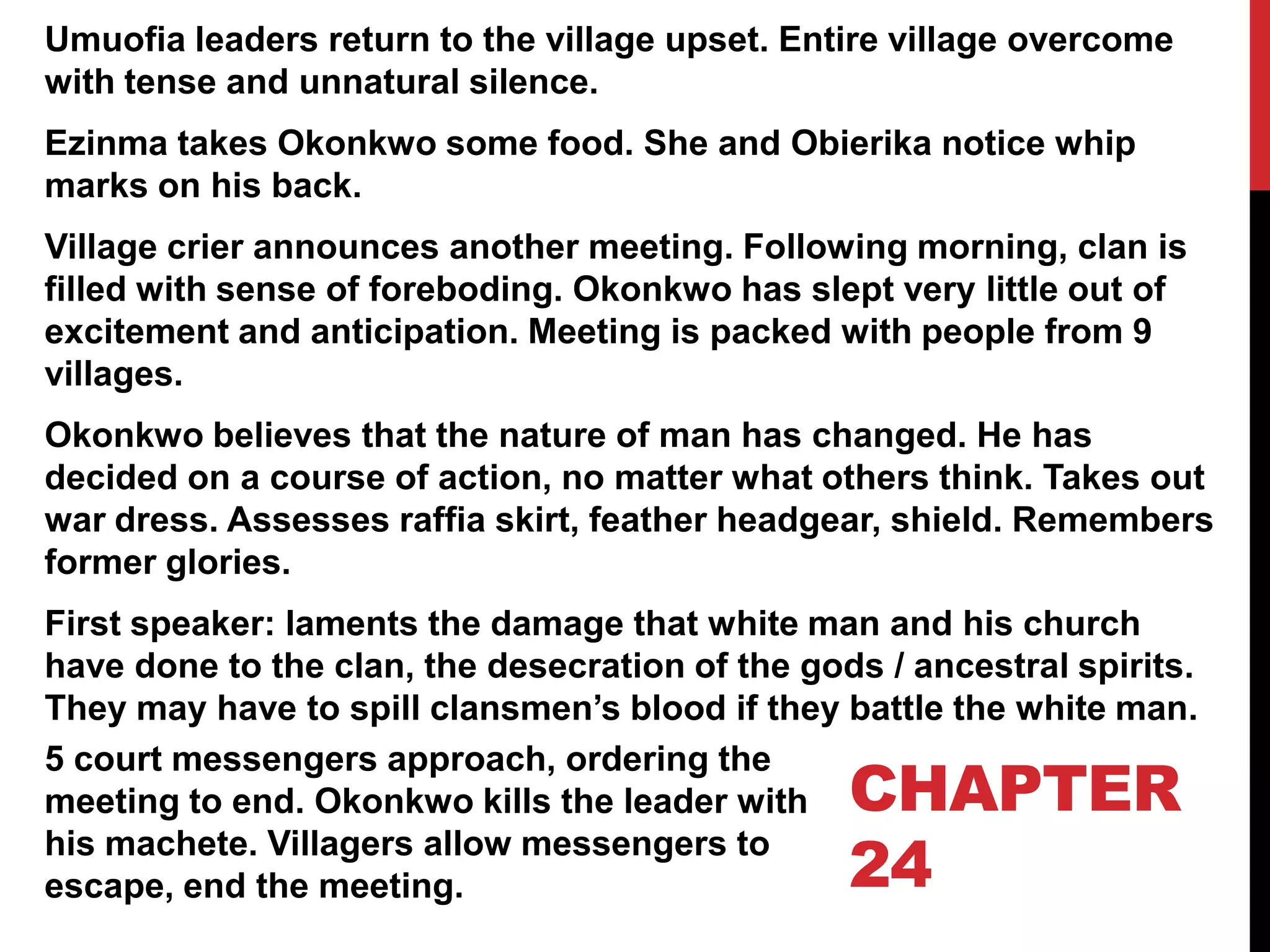 Things Fall Apart - Chapter Guide (20-25) | PPTX