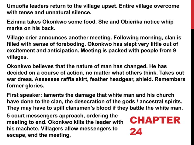 Things Fall Apart - Chapter Guide (20-25) | PPTX