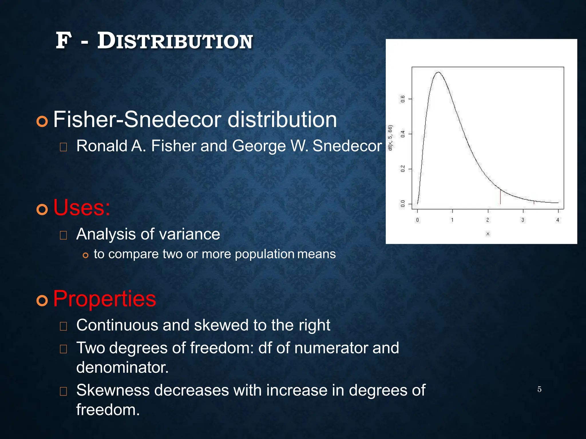 Student 't' F distribution and Chi distribution | PPTX