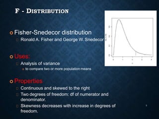 Student 't' F distribution and Chi distribution | PPTX