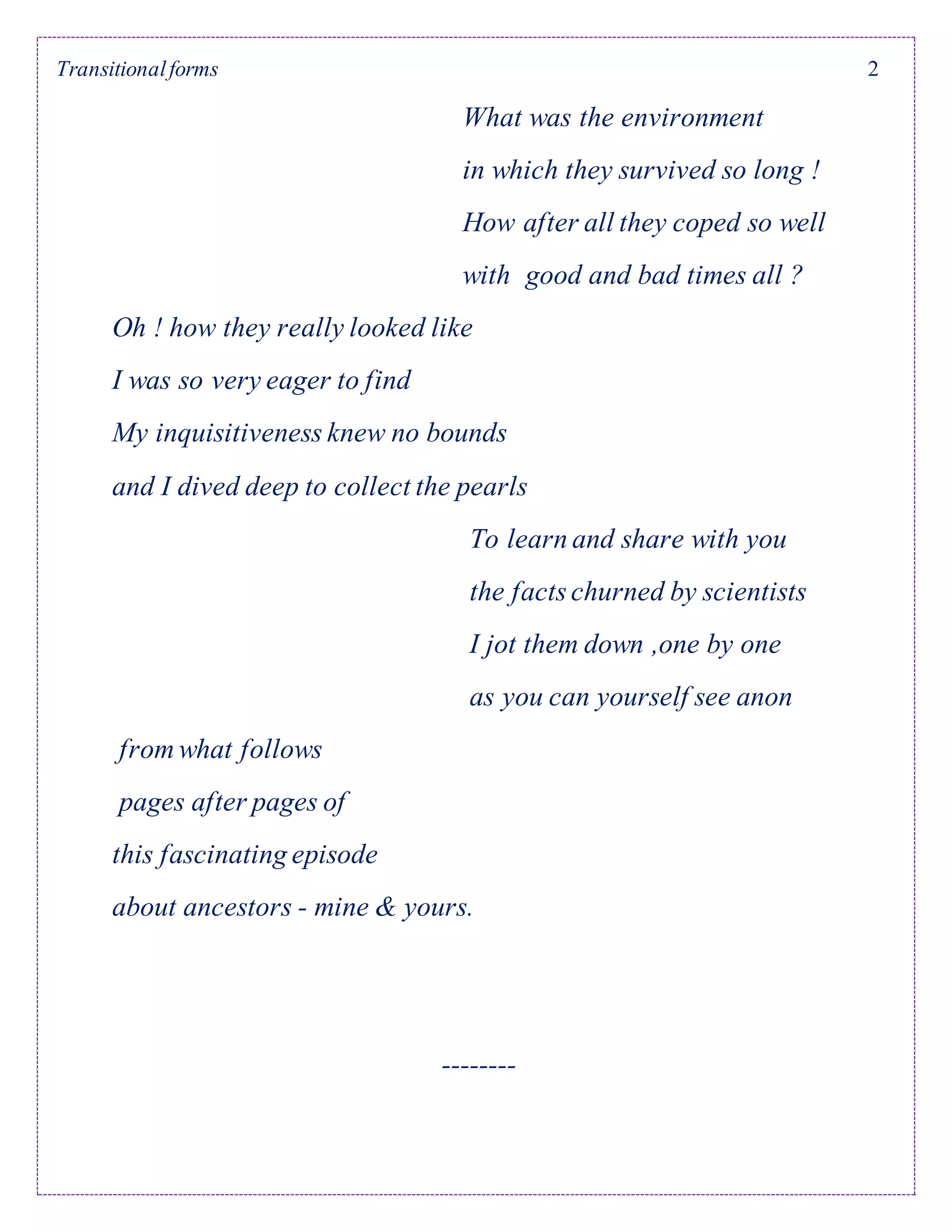 Transitional forms chapter 3 transition within mammals preface and ...