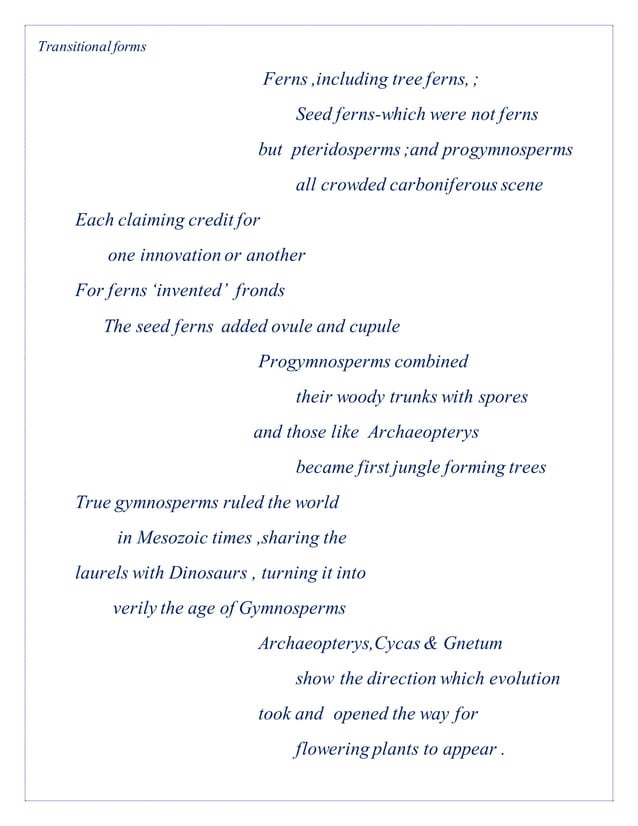 Transitional forms chapter 8-9 plants - ancestors and transitional forms English | PDF