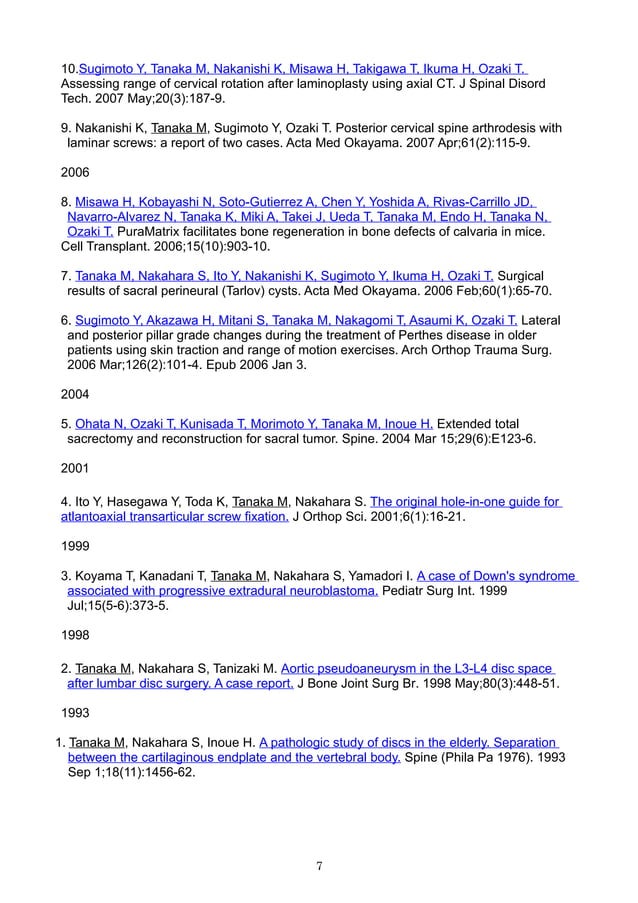 MASATOTANAKA, CV | DOC | Death, Injury, or Military Conflict | Sensitive Topics