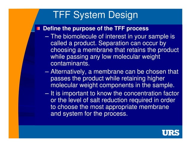 Cross Flow or Tangential Flow Membrane Filtration (TFF) to Enable High ...