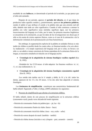 La estimulación de la lengua oral en Educación Infantil | PDF