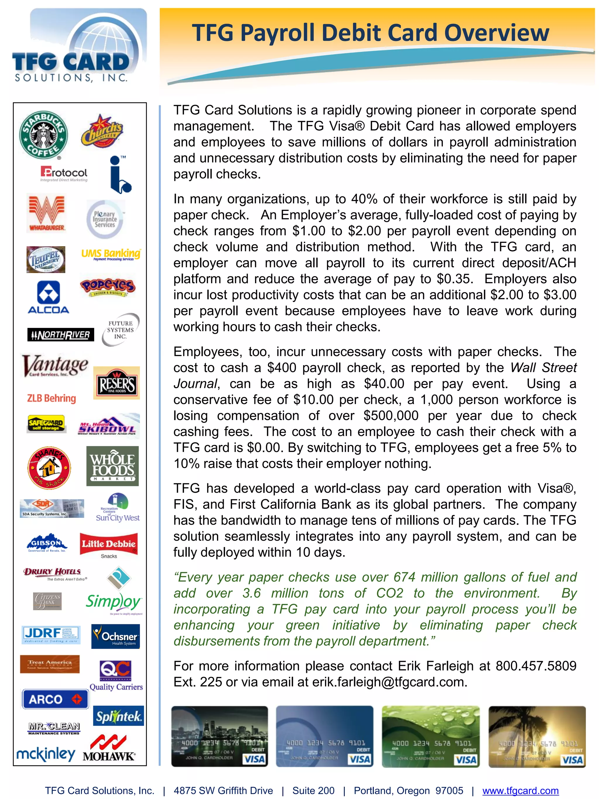 TFG Company Overview | PDF