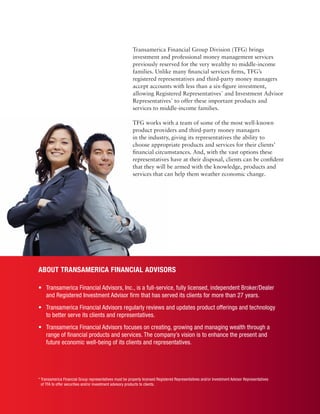 Transamerica Financial Advisors - The Tomorrow Makers | PDF
