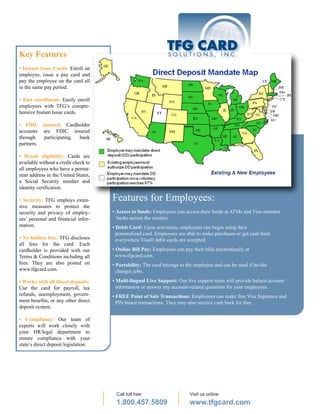 TFG Pay Card Benefits | PDF