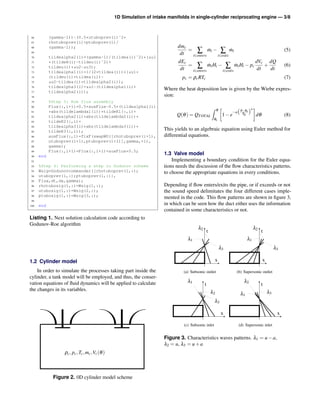 1D Simulation of intake manifolds in single-cylinder reciprocating engine | PDF | Physics | Science