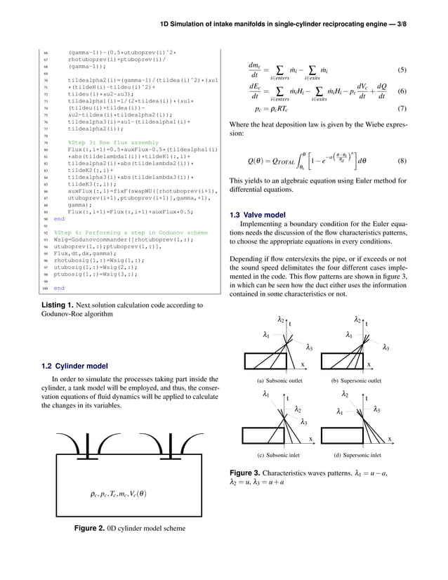 1D Simulation of intake manifolds in single-cylinder reciprocating ...
