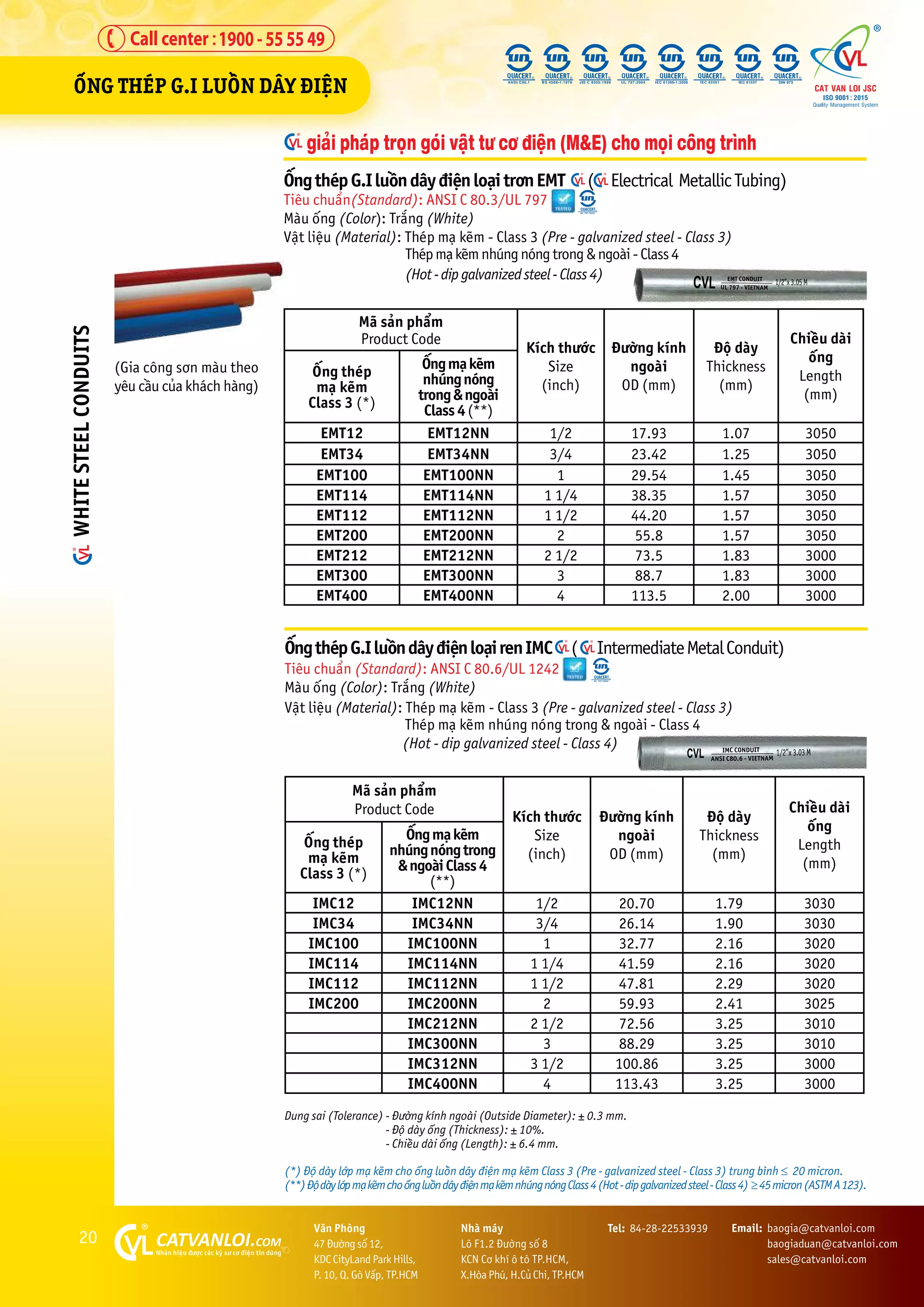Cat Van Loi Catalog - G.I Steel Conduit - Electrical wire mesh tray ...