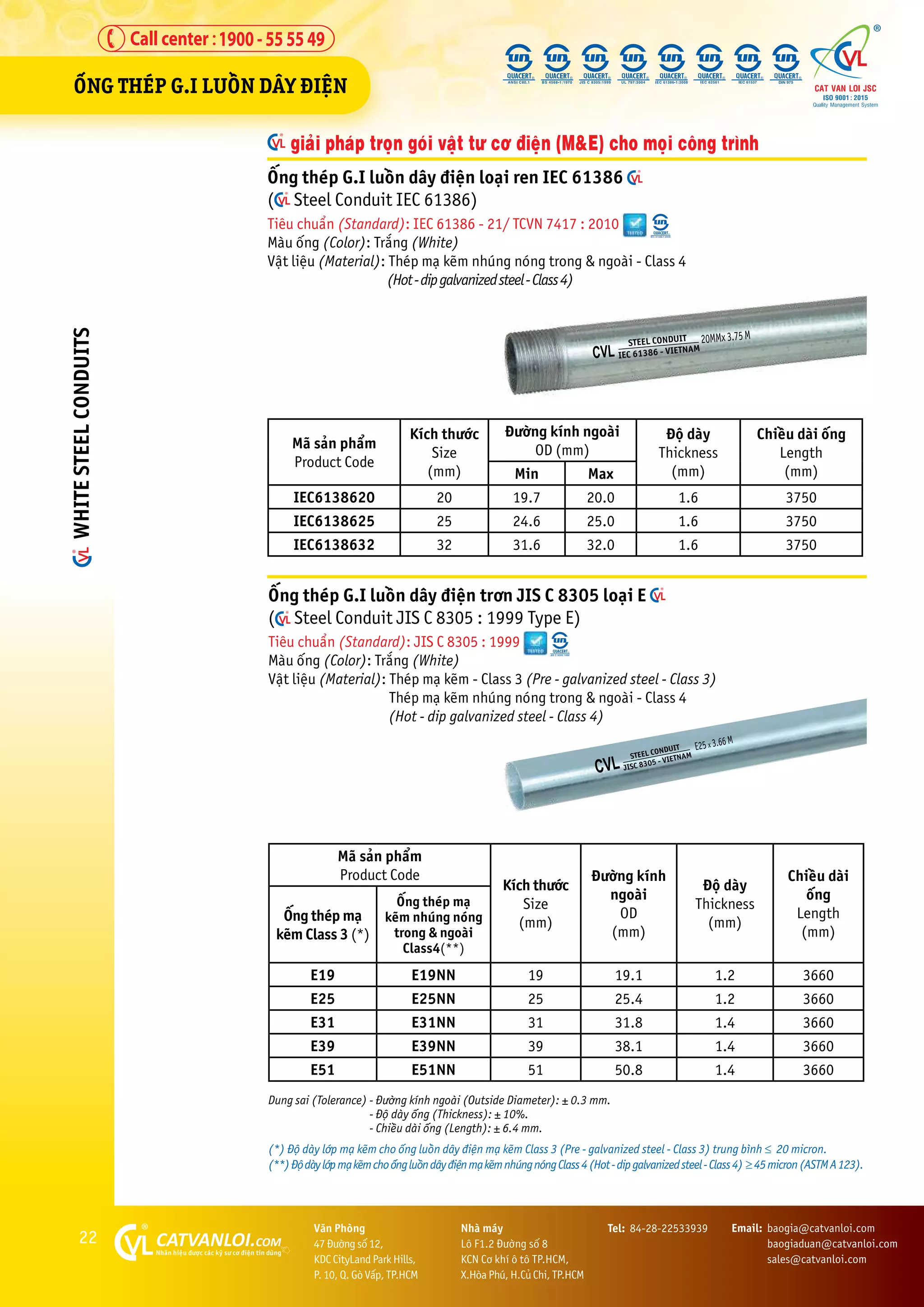 Cat Van Loi Catalog - G.I Steel Conduit - Electrical wire mesh tray ...