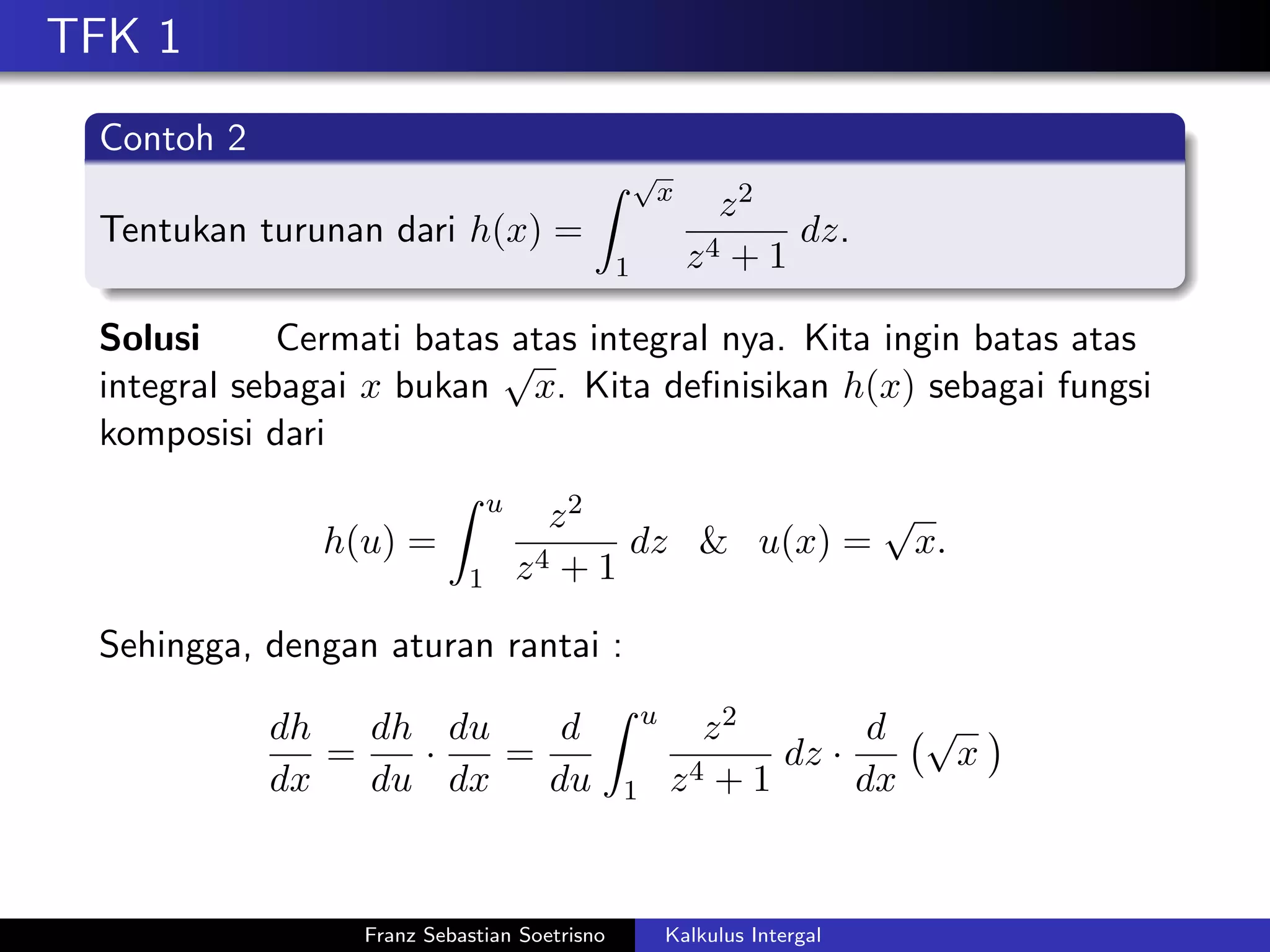Kalkulus Integral : Teorema Fundamental Kalkulus | PDF