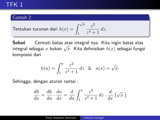 Kalkulus Integral : Teorema Fundamental Kalkulus | PDF