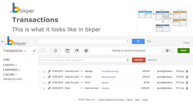Bkper double entry accounts explained | PPT