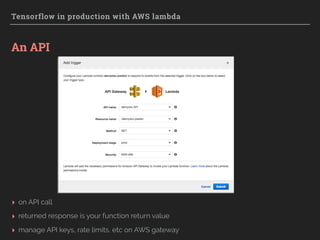 Tensorflow in production with AWS Lambda | PPT