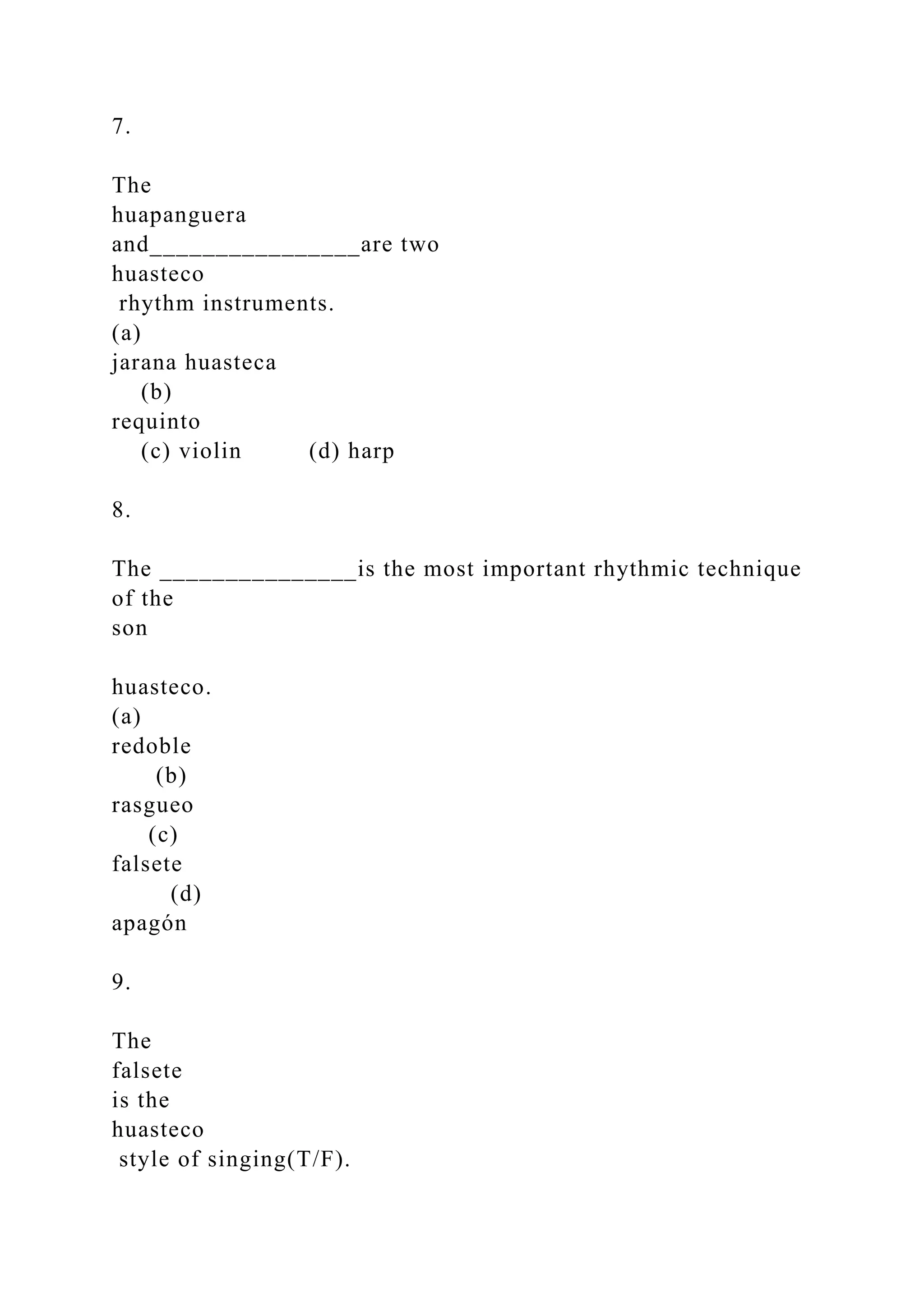 TF & Multiple Choice (T=A, F=B)1. Mesoamerica consists of all of.docx