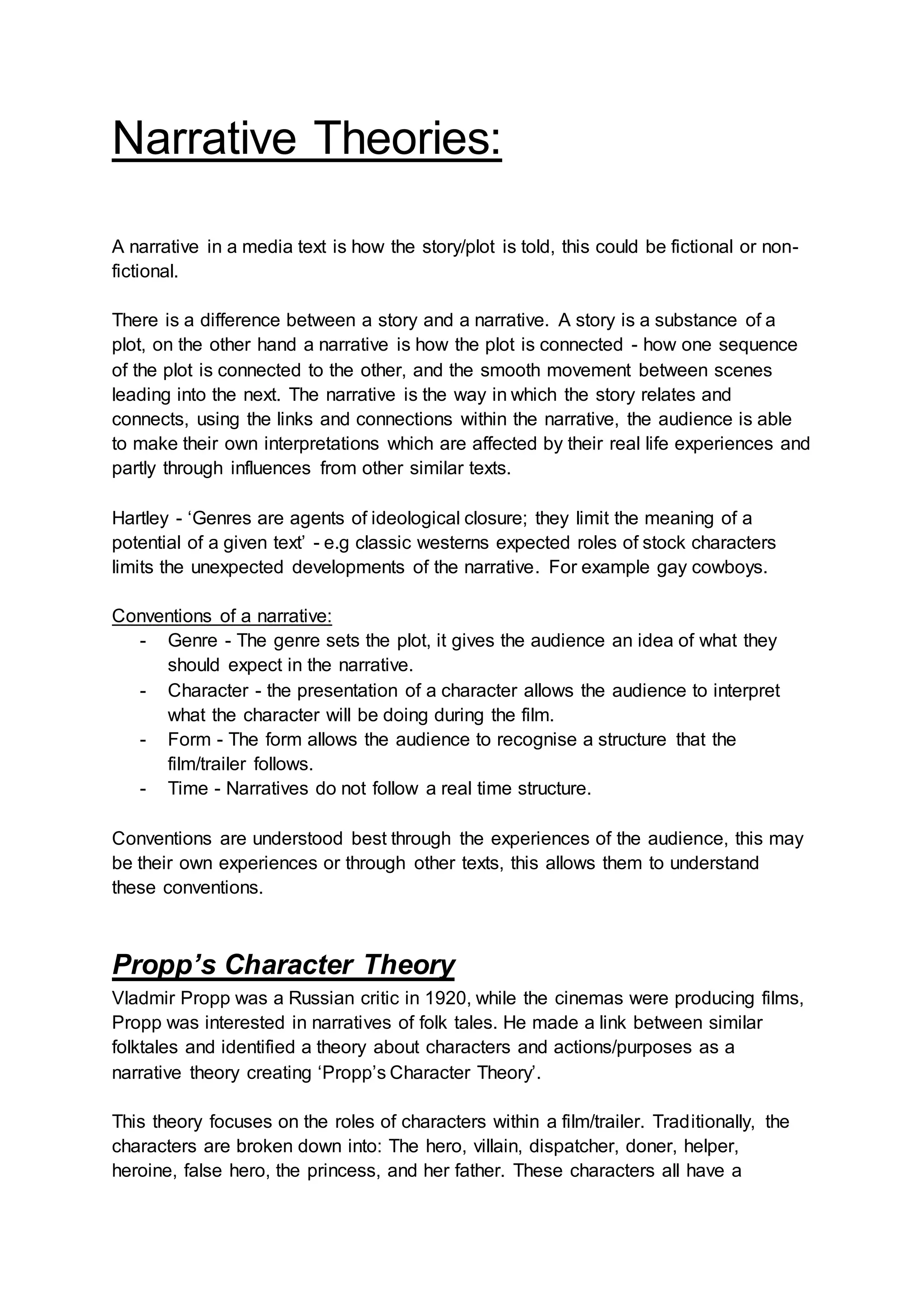 Narrative theories: | DOCX