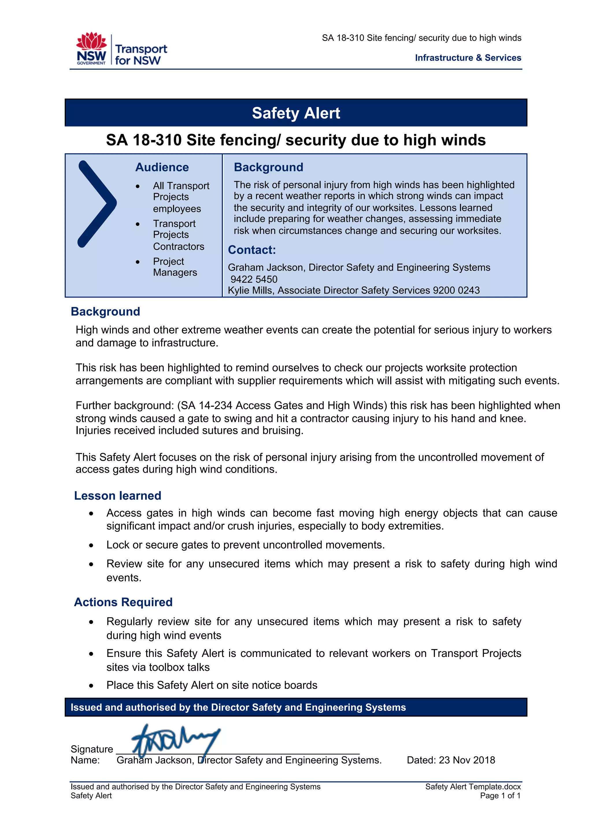 Tfnsw safety alert 18 310 | PDF