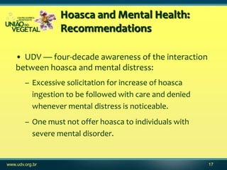 Mental health safety of ayahuasca religious use: Results from an ...
